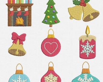 Mini Christmas Machine Embroidery Designs Pack 7 Designs | Etsy