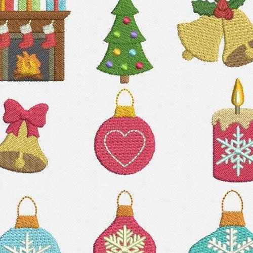 Mini Christmas Machine Embroidery Designs Pack 9 Designs - Etsy