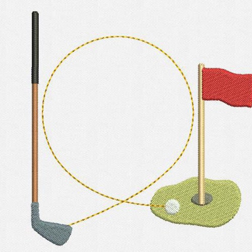 Golf Tee Monogram Frame Applique Embroidery Design Instant - Etsy