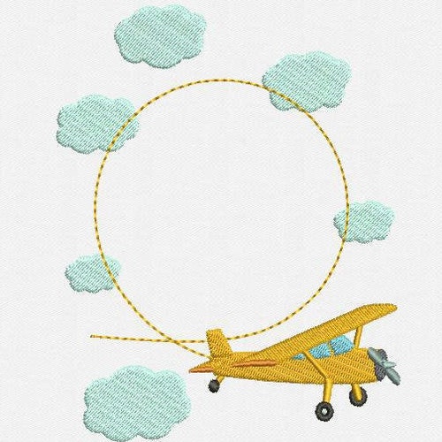 Plane Frame Monogram Machine Embroidery Design 1 Size - Etsy