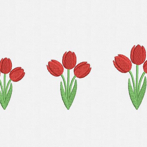 Mini Tulips Machine Embroidery Designs 3 Sizes - Etsy
