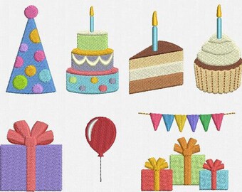 Happy Birthday Machine Embroidery Design Birthday Cupcake - Etsy