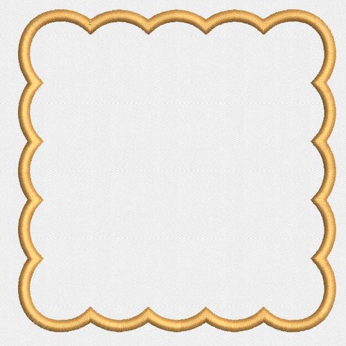 Scalloped Square Applique Machine Embroidery Design 4 Sizes - Etsy