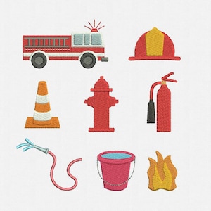 Mini Fireman Machine Embroidery Design - 8 Designs by 2 Sizes - Etsy