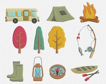 Camping Embroidery - Etsy