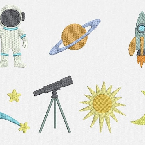 Rocket and Astronaut Embroidery Designs Machine Embroidery - Etsy