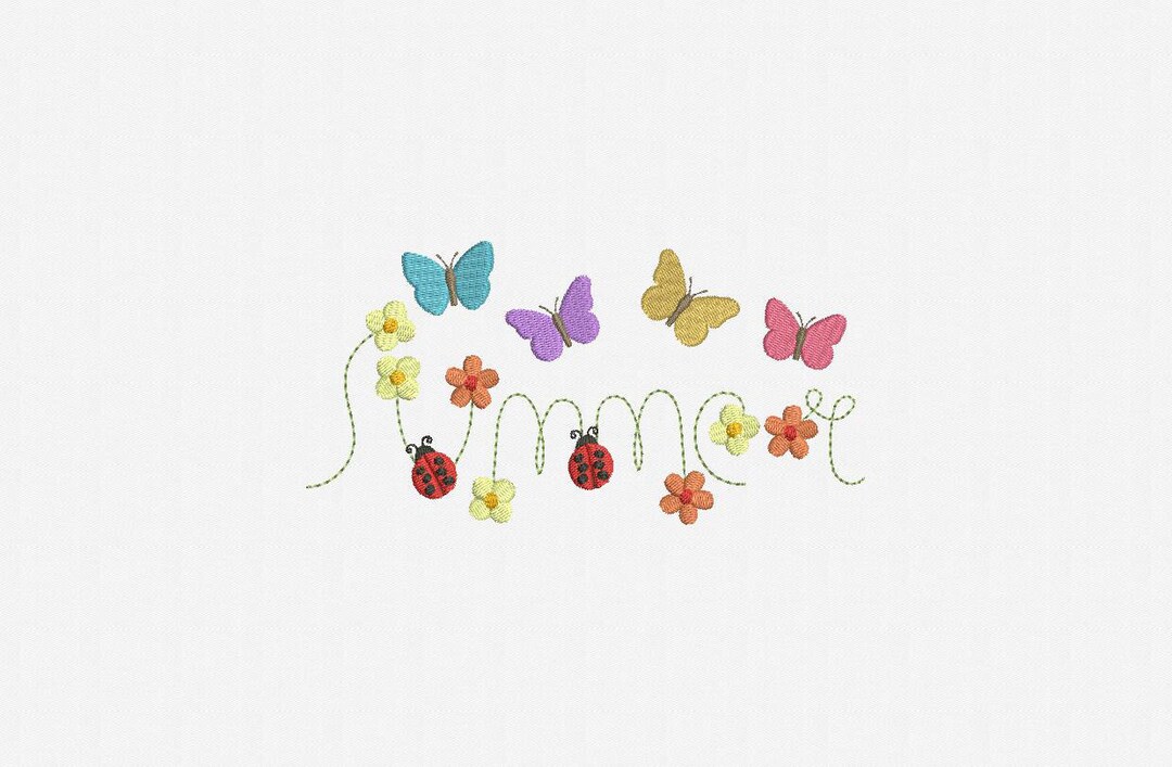 Summer Machine Embroidery Design - 1 Size - Etsy