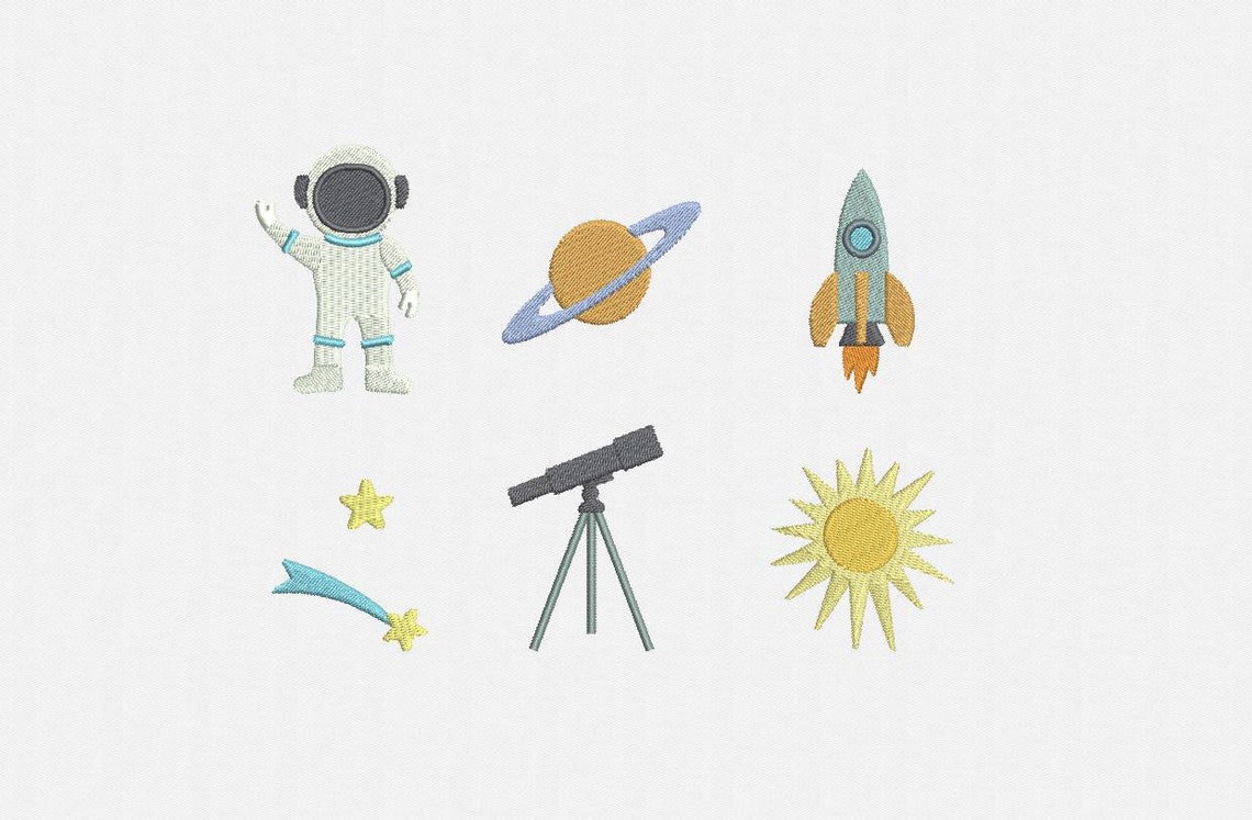 Mini Universe Machine Embroidery Designs Pack 7 Designs by 4 - Etsy