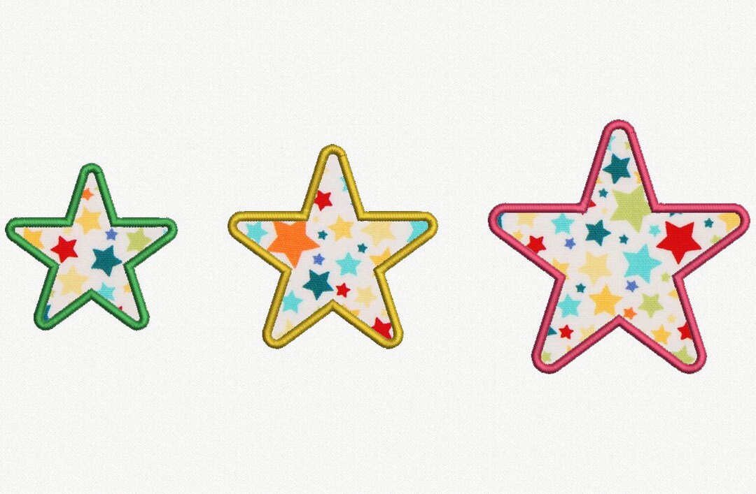 Star Applique Machine Embroidery Design - 3 Sizes - Etsy