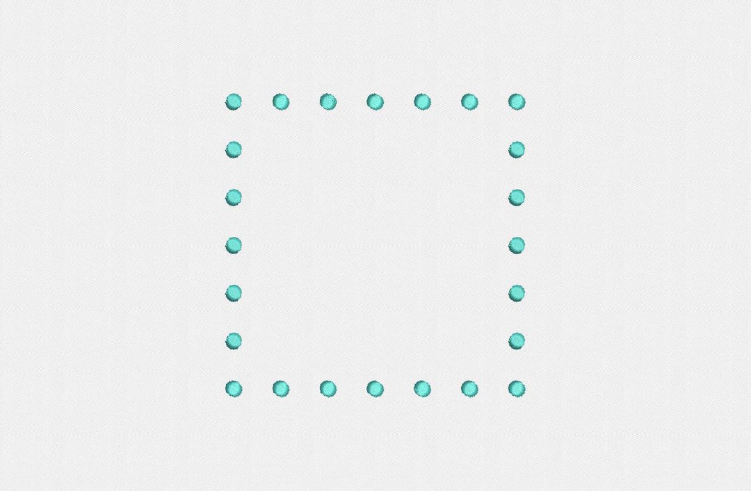 Dotted Square Frame Machine Embroidery Design - 3 Sizes - Etsy