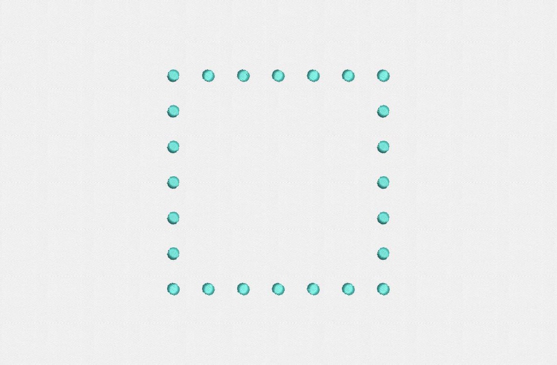 Dotted Square Frame Machine Embroidery Design - 3 Sizes - Etsy