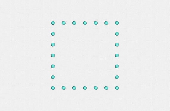 Dotted Square Frame Machine Embroidery Design 3 Sizes | Etsy