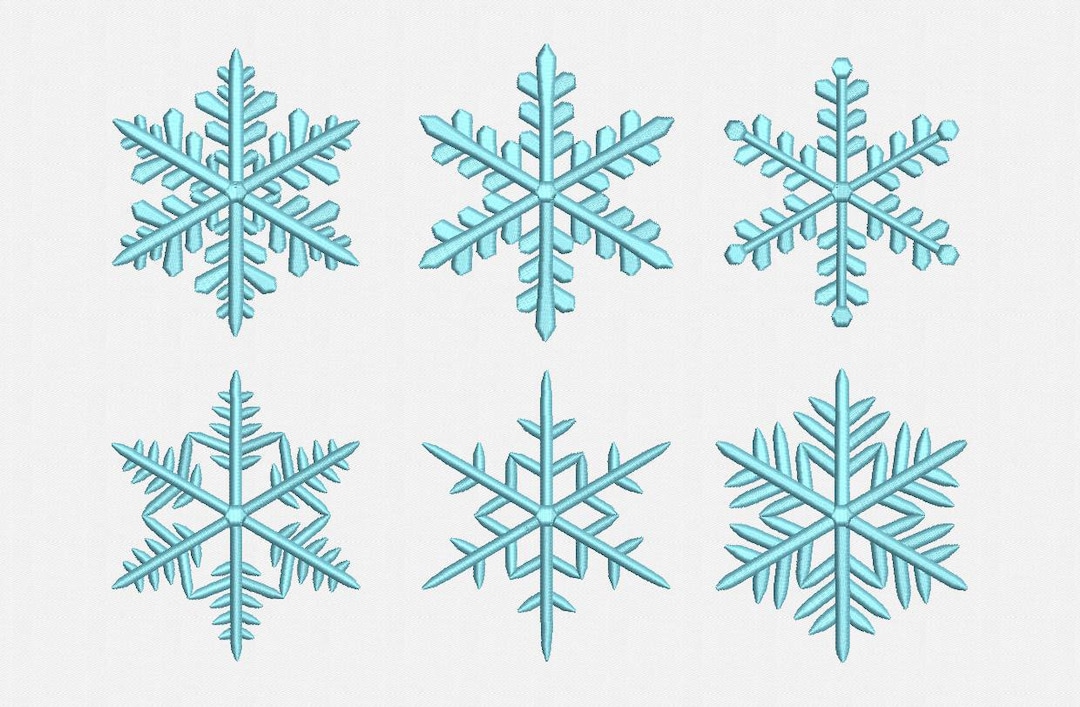 Snowflake Machine Embroidery Design - 6 Designs by 4 Sizes - Etsy