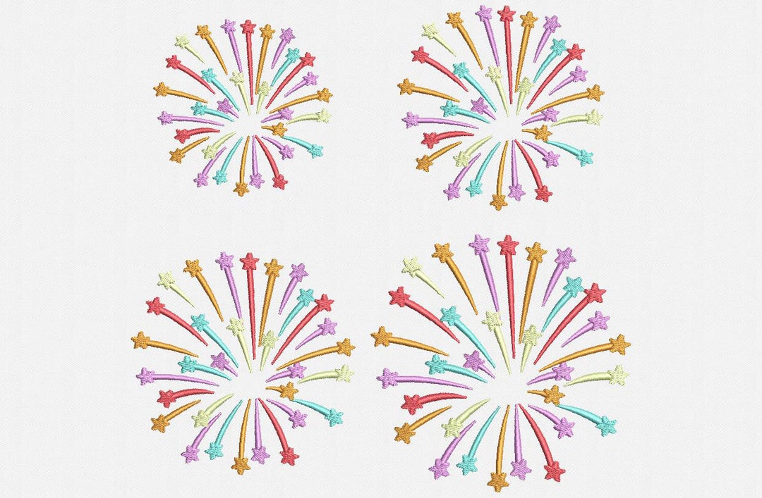 Fireworks Machine Embroidery Design - 4 Sizes - Etsy