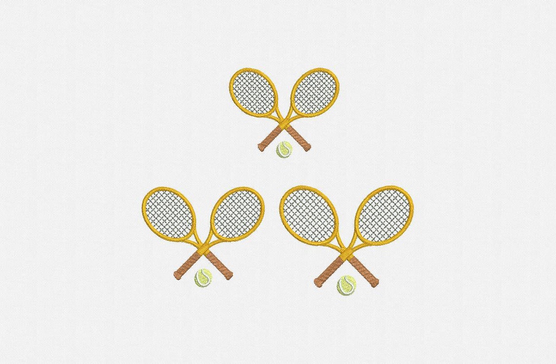 Mini Tennis Rackets Machine Embroidery Design 3 Sizes - Etsy
