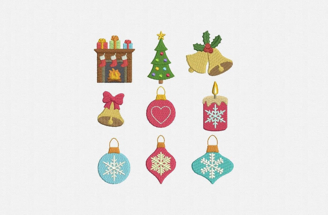 Mini Christmas Machine Embroidery Designs Pack - 9 Designs: Christmas ...