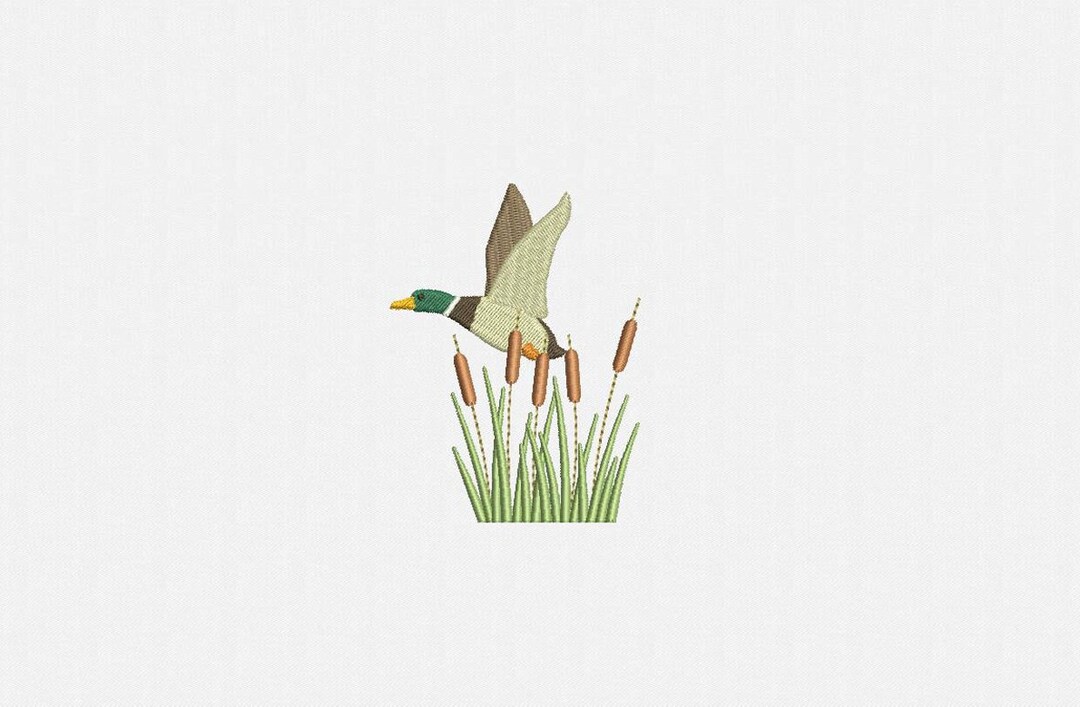 Duck and Cattails Machine Embroidery Design - 3 Sizes - Etsy