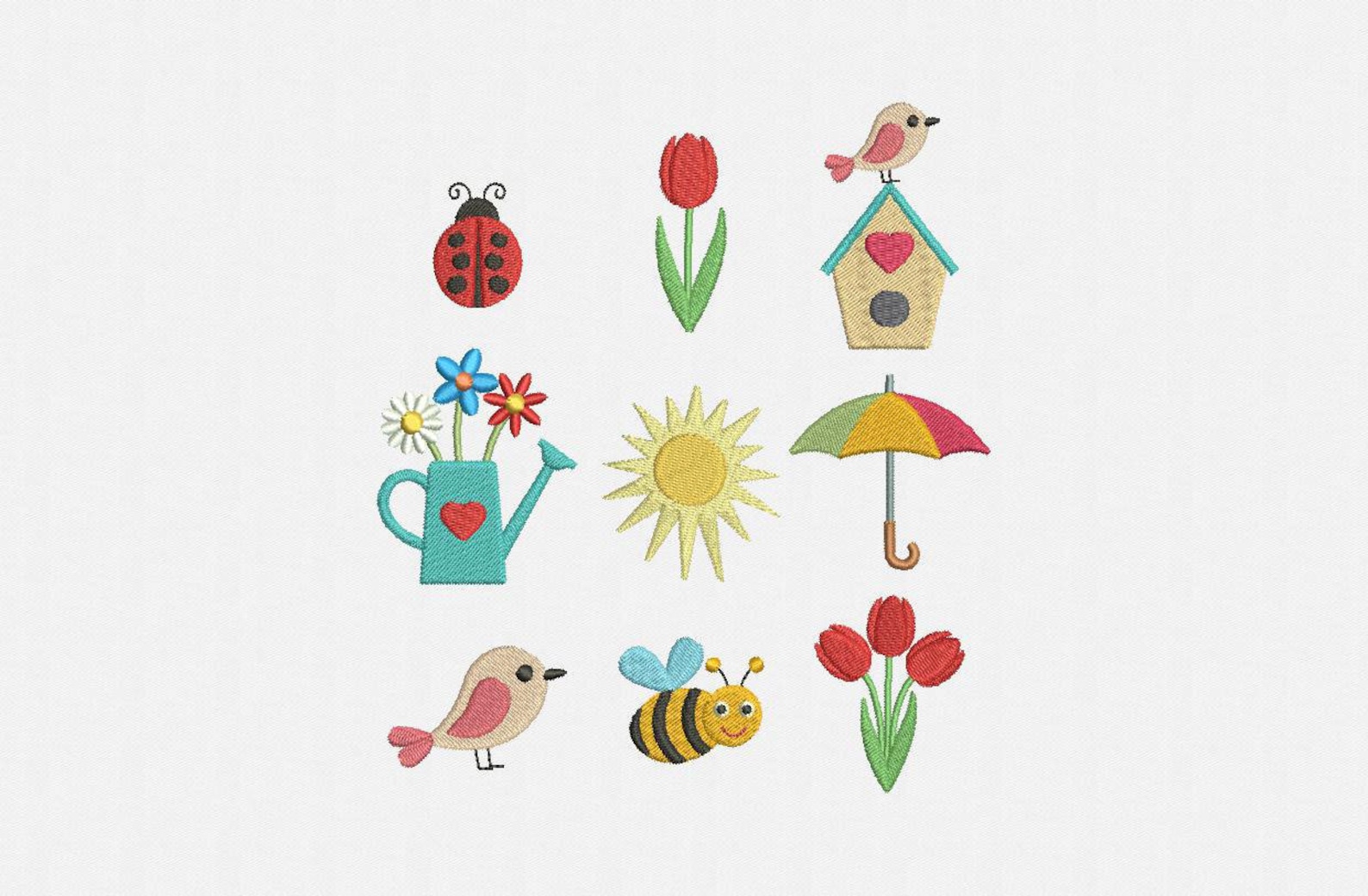 Mini Hello Spring Machine Embroidery Designs Pack 9 Designs - Etsy