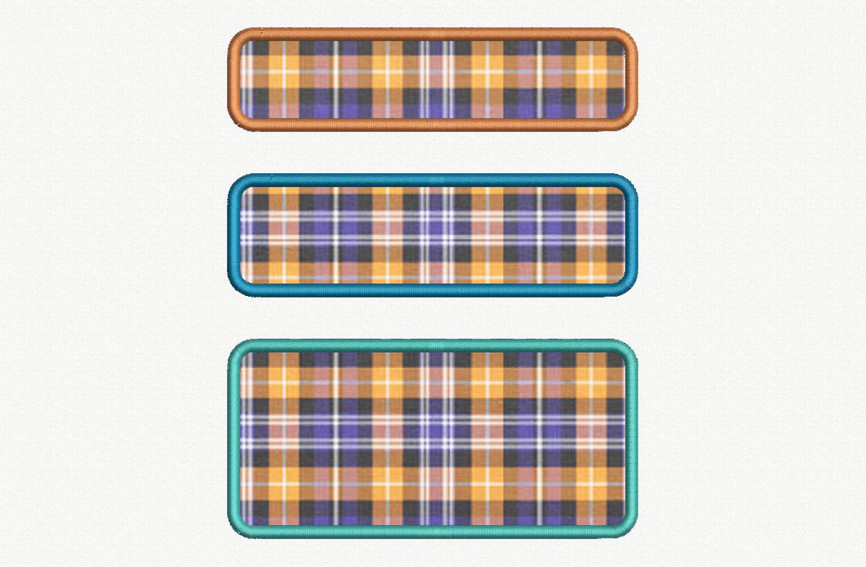 Rectangle Name Tag Frame Applique Machine Embroidery Design - Etsy