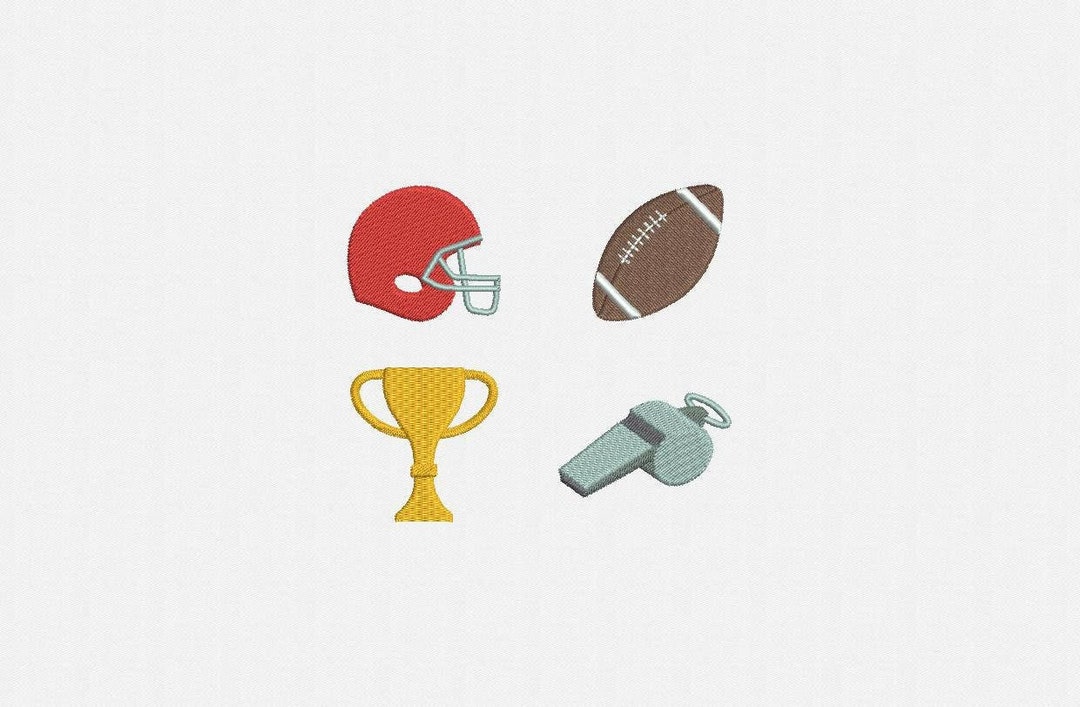 Mini American Football Machine Embroidery Designs Pack - 4 Designs by 4 ...