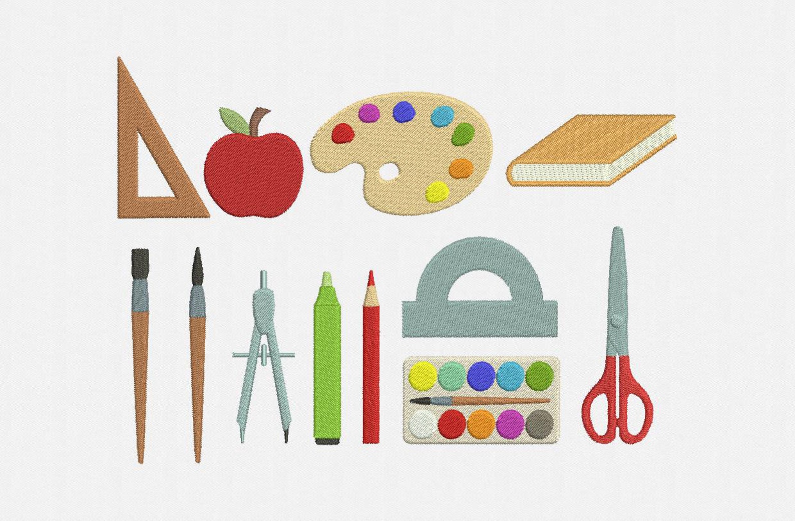 12 Back to School Machine Embroidery Designs Pack 12 Designs | Etsy