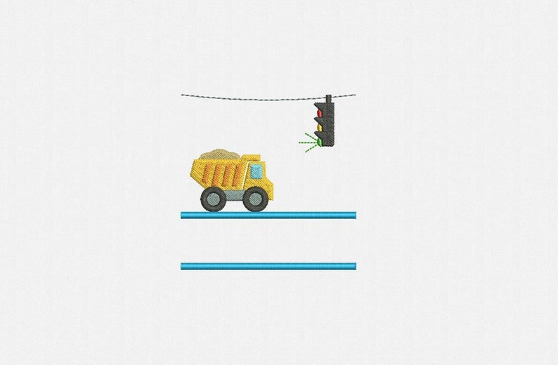 Split Dump Truck and Traffic Light Machine Embroidery Design - 2 Sizes ...