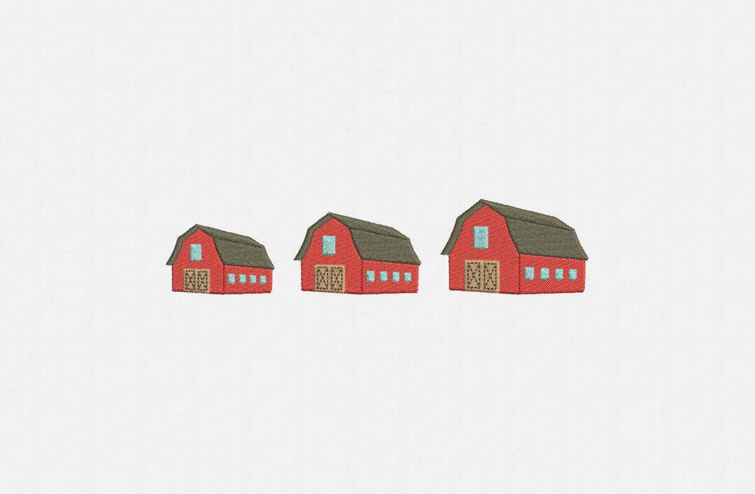 Barn Machine Embroidery Design - 3 Sizes - Etsy