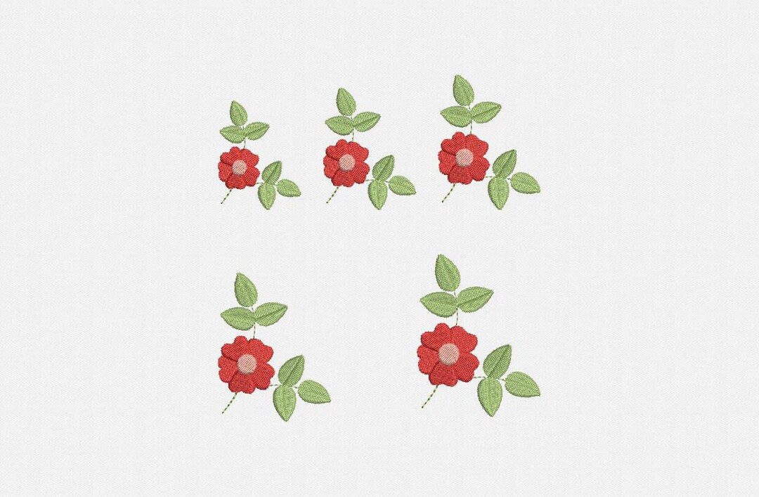Mini Rose Machine Embroidery Design 5 Sizes Etsy