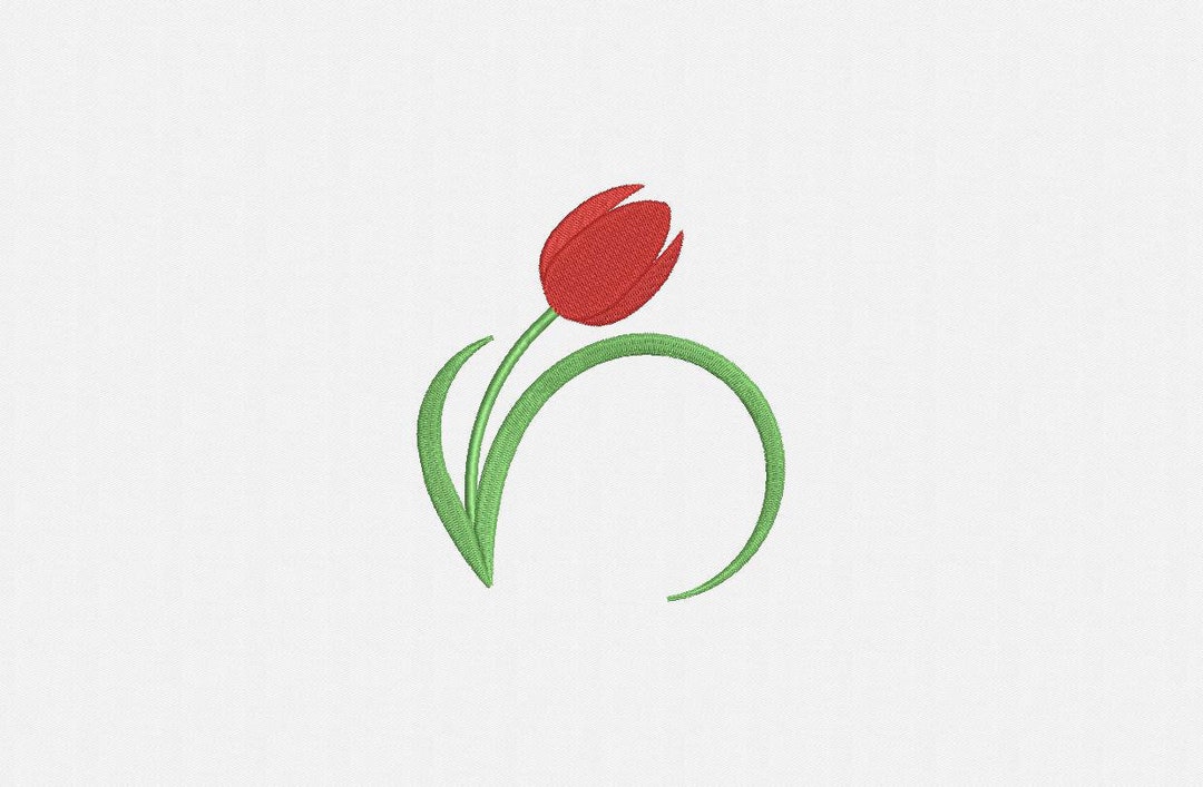 Tulip Frame Monogram Machine Embroidery Design - 5 Sizes - Etsy