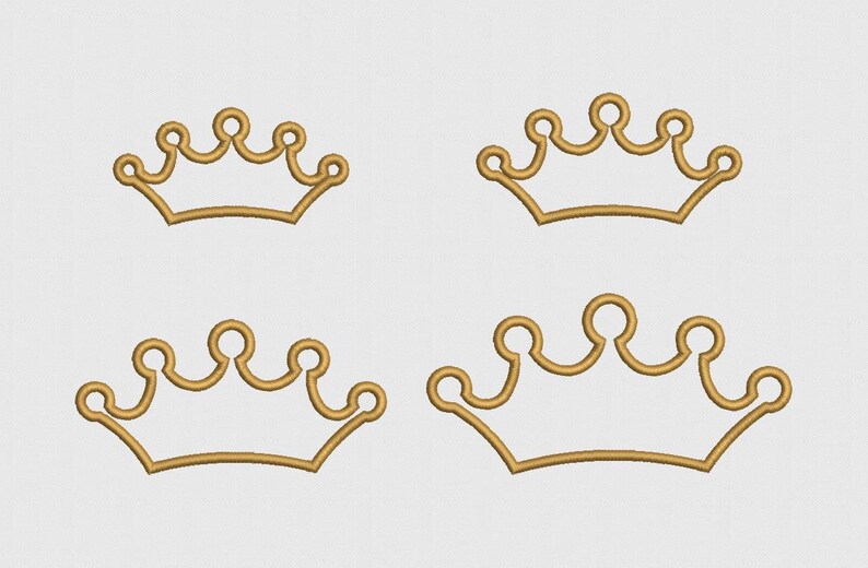 Crown Applique Machine Embroidery Design 4 Sizes - Etsy