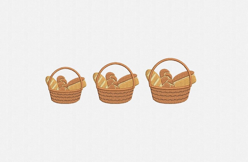 Mini Bread Basket Machine Embroidery Design 3 Sizes - Etsy