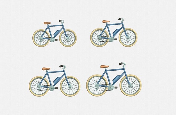 E-bicycle Machine Embroidery Design 4 Sizes - Etsy