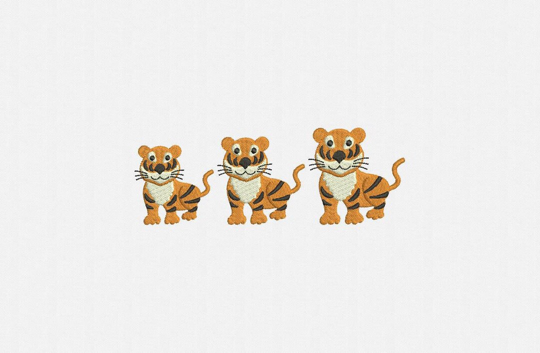 Mini Tiger Machine Embroidery Design - 3 Sizes - Etsy