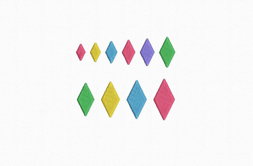 Mini Rhombus Machine Embroidery Design - 10 Sizes - Etsy
