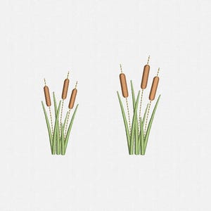 Mini Cattails Machine Embroidery Design - 5 Sizes - Etsy