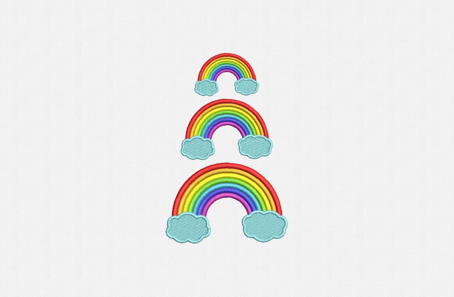 Rainbow Machine Embroidery Design 3 Sizes - Etsy