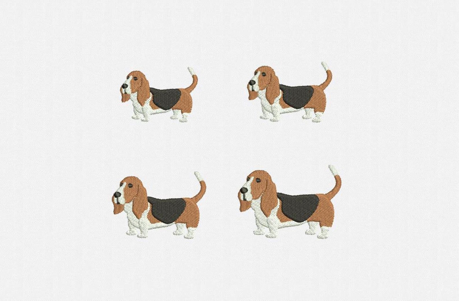 Mini Basset Hound Dog Machine Embroidery Design - 4 Sizes - Etsy