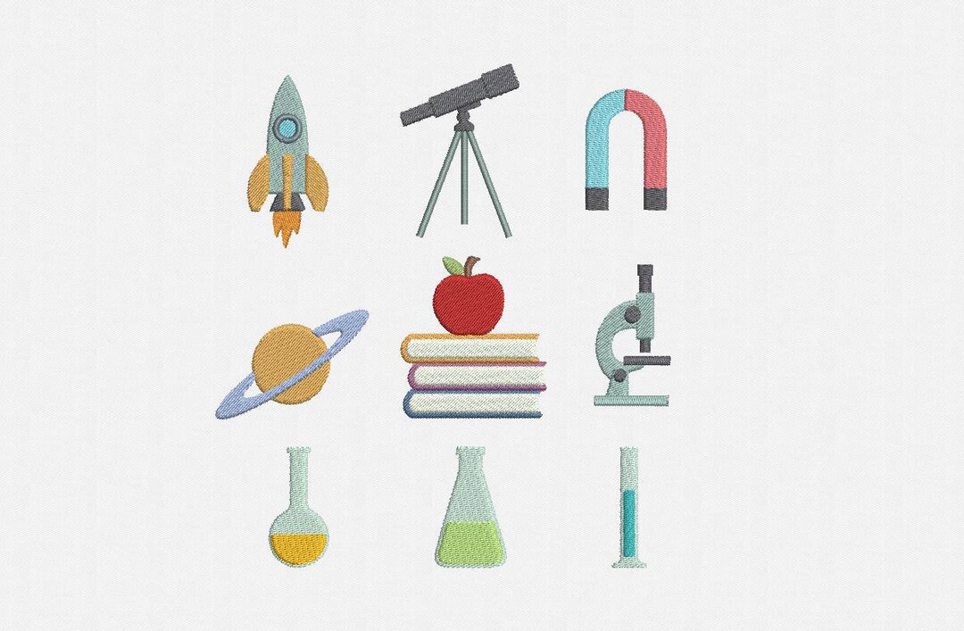 Mini Science Machine Embroidery Designs Pack - 9 Designs - Etsy