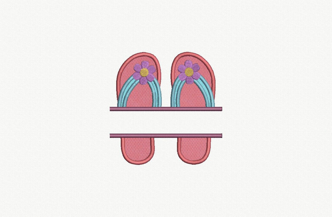 Split Flip Flop Applique Machine Embroidery Design - 1 Size - Etsy