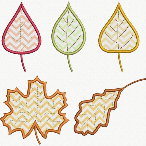 Three Leaves Machine Embroidery Applique Design - Etsy