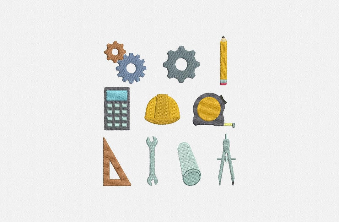 Mini Engineer Machine Embroidery Design - 10 Designs - Etsy