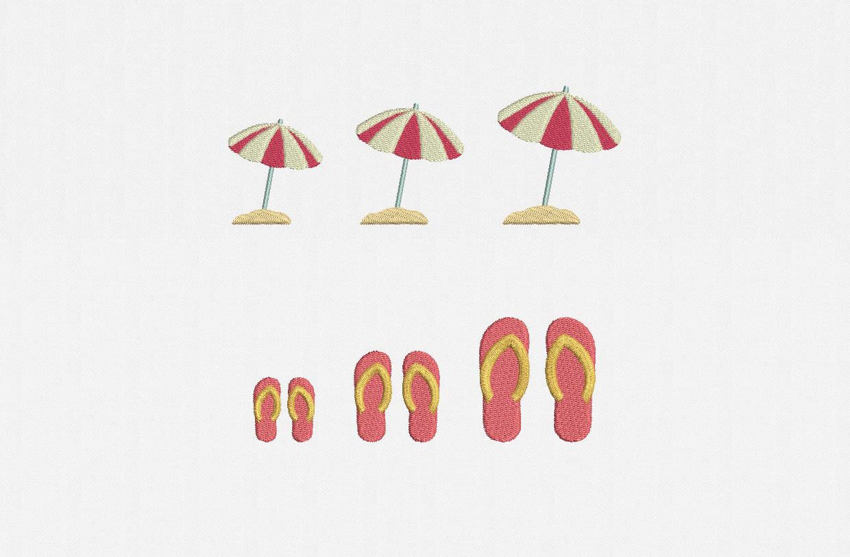 Mini Summer Beach Machine Embroidery Designs Pack- 11 Designs: Beach ...