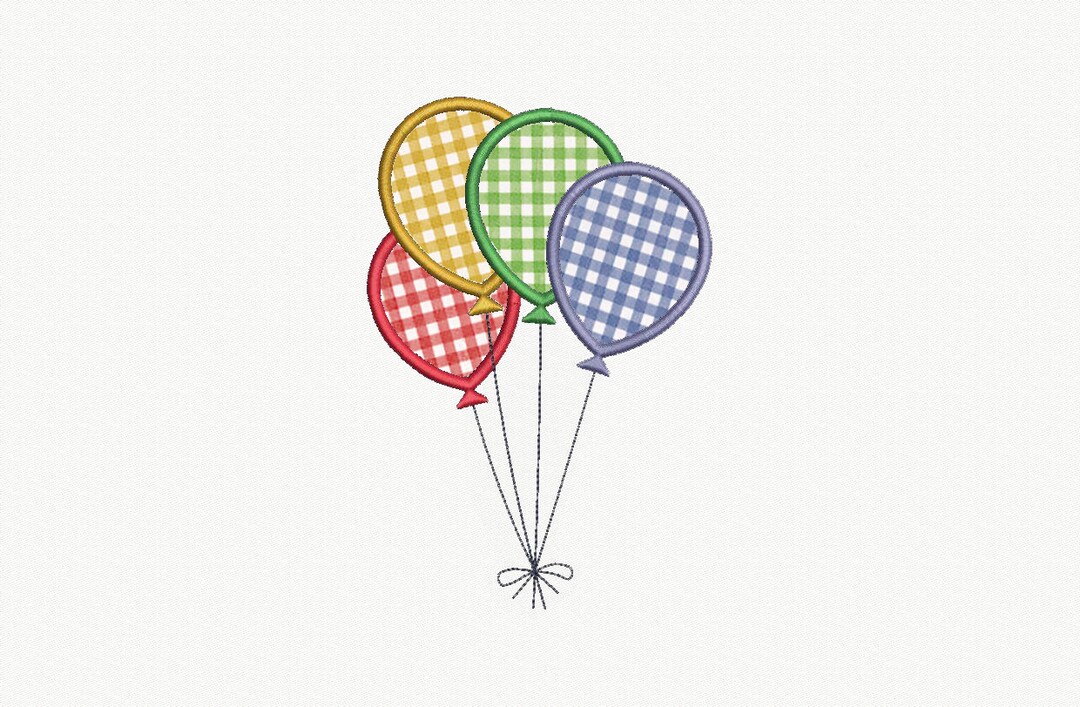 Balloons Applique Machine Embroidery Design - 4 Sizes - Etsy