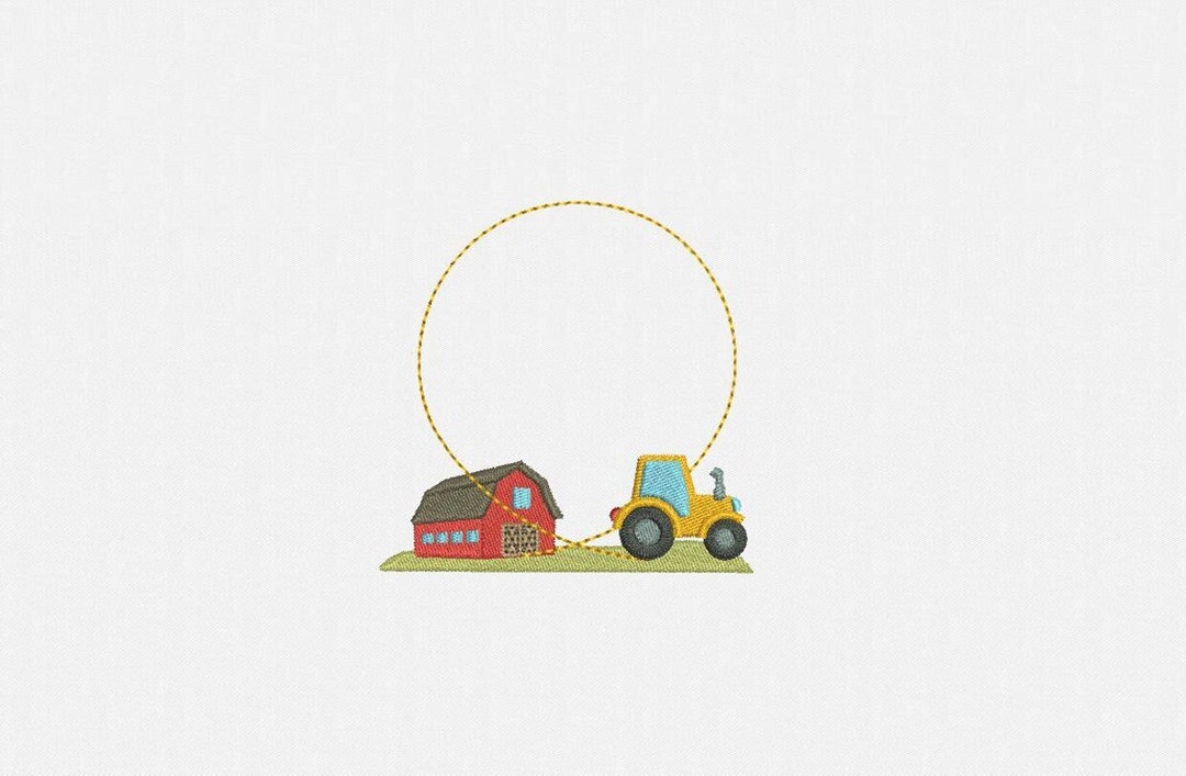 Farm Tractor Frame Monogram Machine Embroidery Design - 1 Size - Etsy