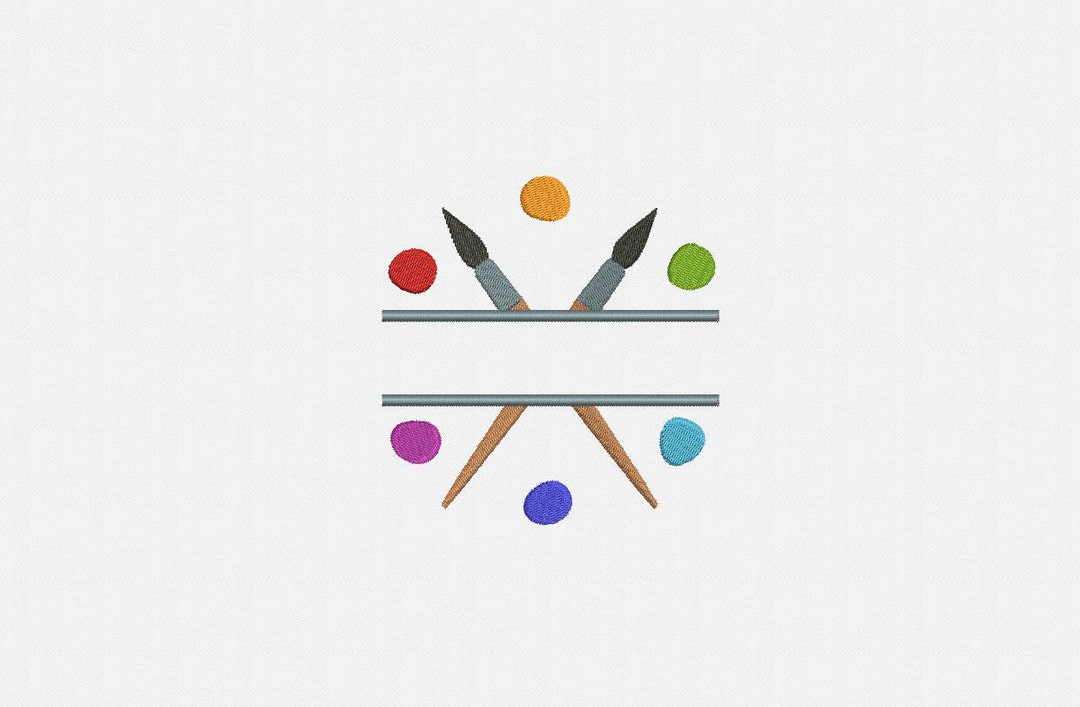 Split Artist Brush Machine Embroidery Designs - 2 Sizes - Etsy