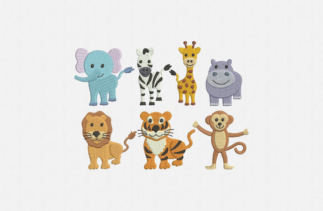 Mini Animals Machine Embroidery Designs Pack 7 Designs: - Etsy