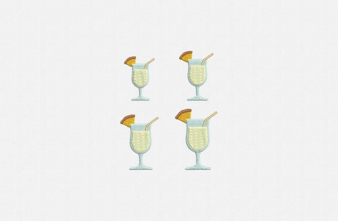 Mini Cocktail Machine Embroidery Designs - 4 Sizes - Etsy