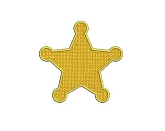 Mini Sheriff Badge Machine Embroidery Design 3 Sizes | Etsy