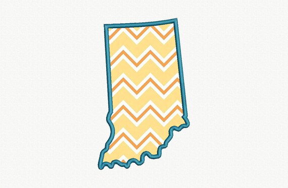 State of Indiana Applique Machine Embroidery Design 5 Sizes | Etsy