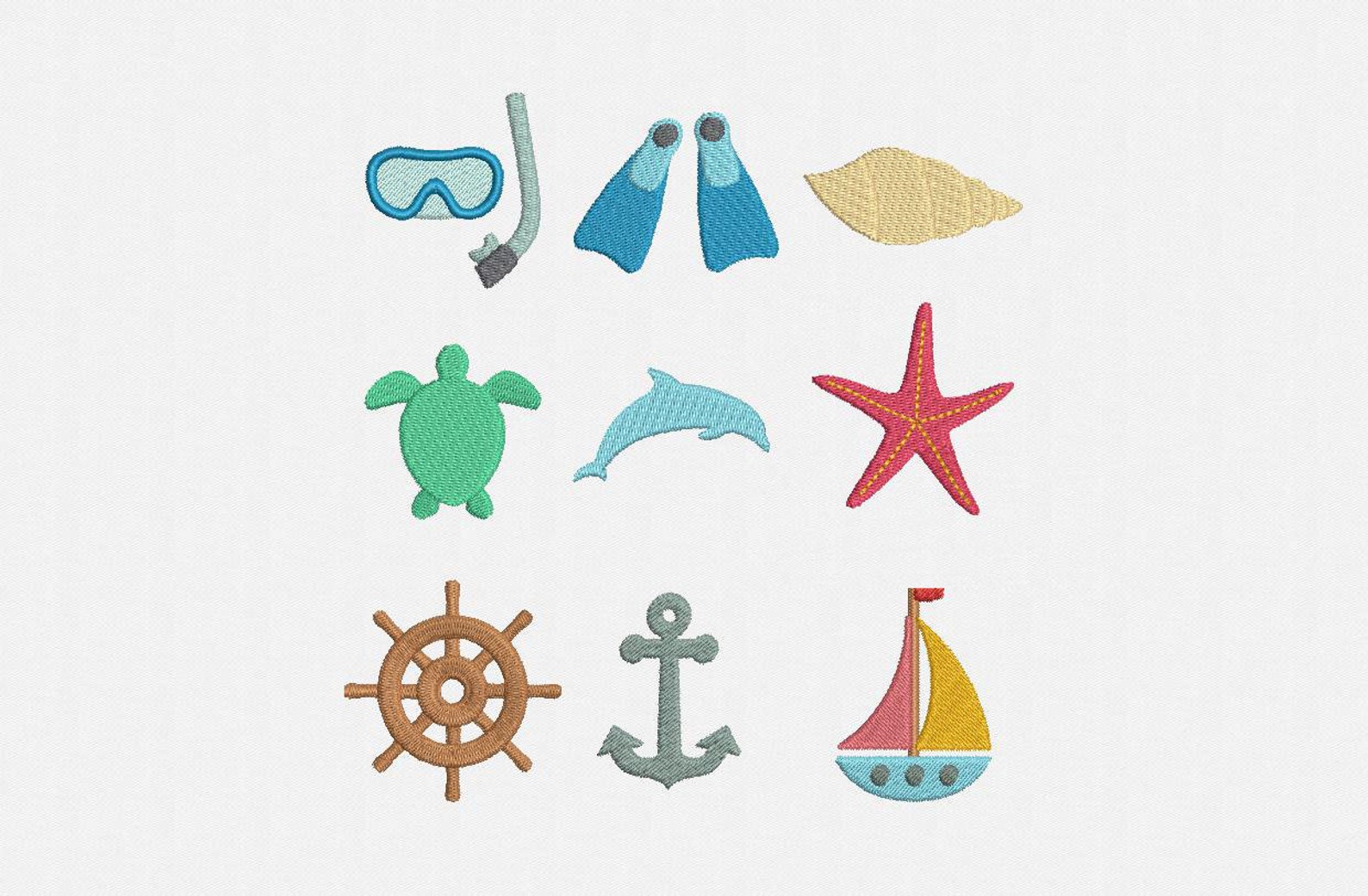 Mini Scuba Diving Machine Embroidery Design 9 Designs - Etsy